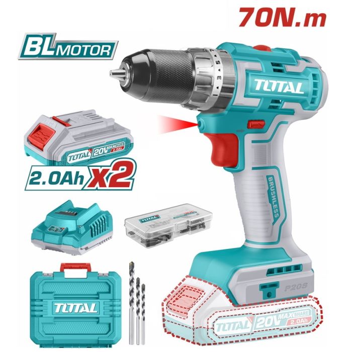 TOTAL TIDLI20605 udarna aku busilica 20V motor bez četkica 70Nm