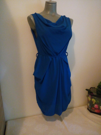 Plava dzepasta haljina S/M