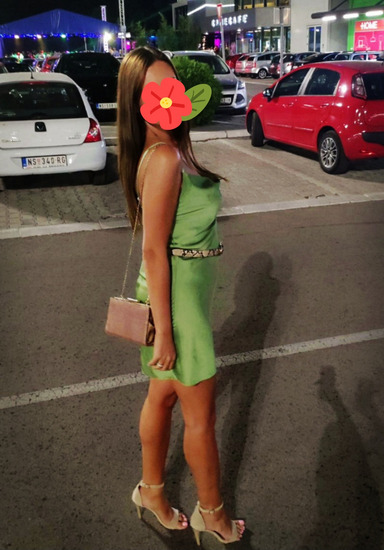 Zelena svilena haljina