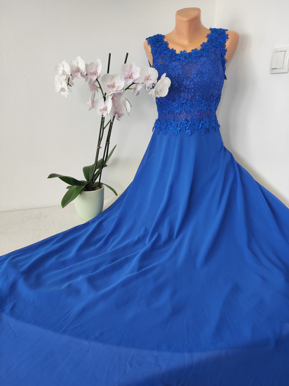 Kraljevsko plava duga elegantna haljina vel M/L