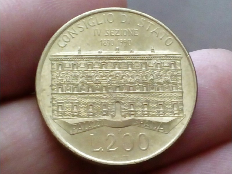 Italija, 200 lira 1990, jubilarac