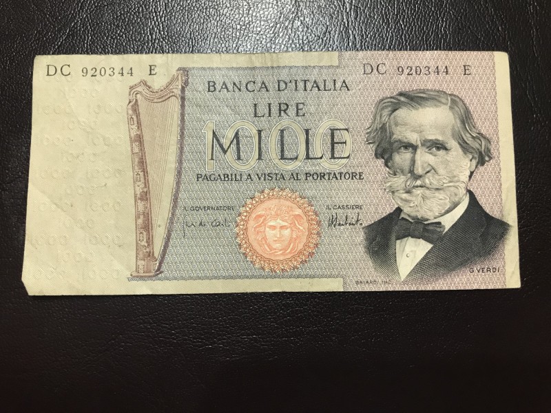 ITALIJA 1000 LIRA.-VERDI.