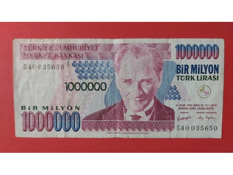 1.000.000 lira 1970 god Turska