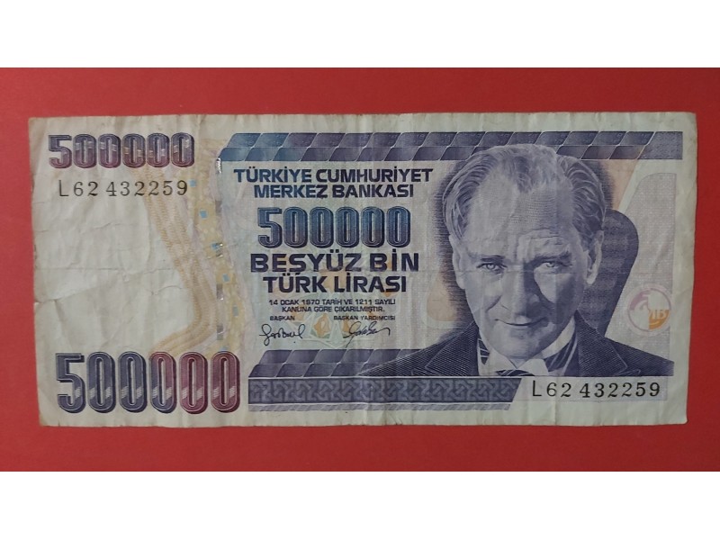 500.000 lira 1970 god Turska