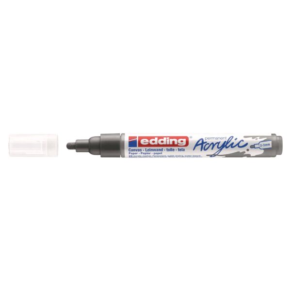 Akrilni marker E-5100 medium 2-3mm obli vrh antracit Edding