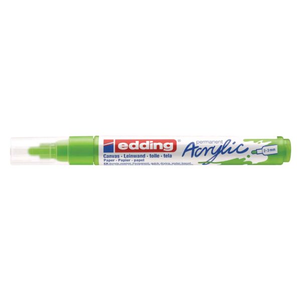 Akrilni marker E-5100 medium 2-3mm obli vrh limun zelena Edding