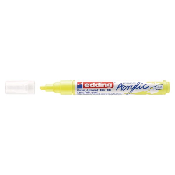 Akrilni marker E-5100 medium 2-3mm obli vrh neon žuta Edding