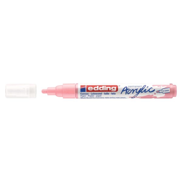 Akrilni marker E-5100 medium 2-3mm obli vrh nežno roze Edding