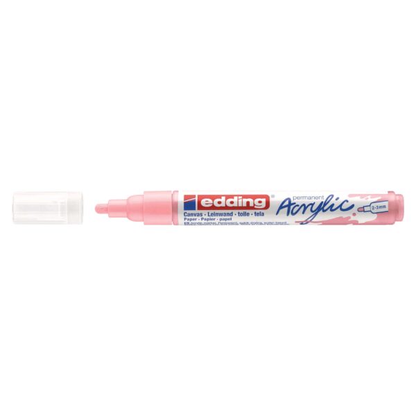 Akrilni marker E-5100 medium 2-3mm obli vrh nežno roze Edding