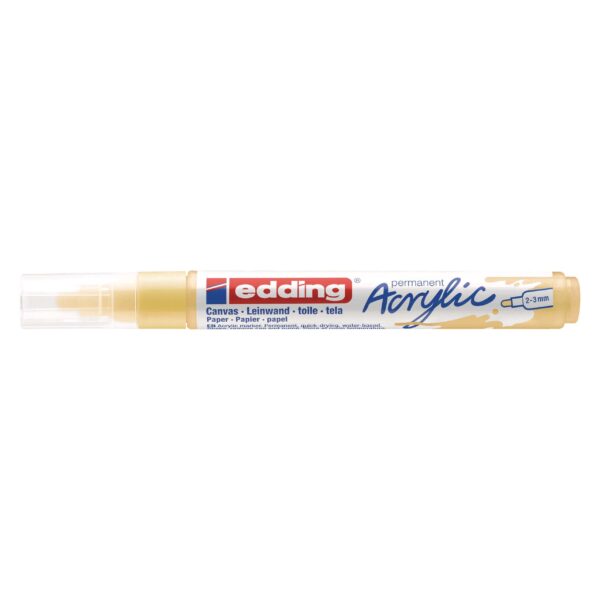 Akrilni marker E-5100 medium 2-3mm obli vrh nežno žuta Edding