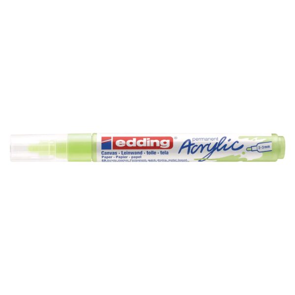 Akrilni marker E-5100 medium 2-3mm obli vrh pastelno zelena Edding