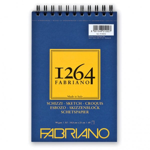 Blok FABRIANO 1264 SKETCH BLOK spirala A5/90gr/60L (19100636)