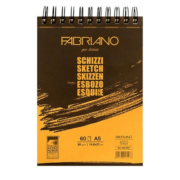 Blok FABRIANO SCHIZZI spirala gore A5/90gr/60L (56614821)