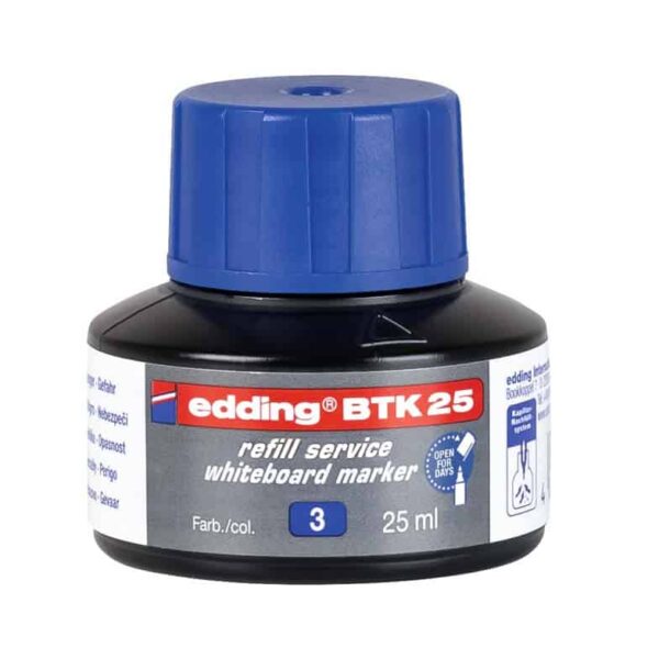 Refil za marker za belu tablu BTK 25, 25ml plava Edding