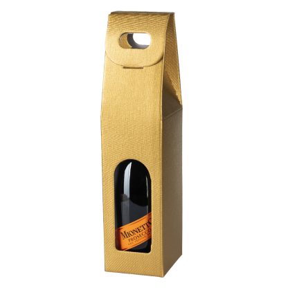 BOTTLE, troslojna samosklopiva poklon kutija za flašu, zlatna