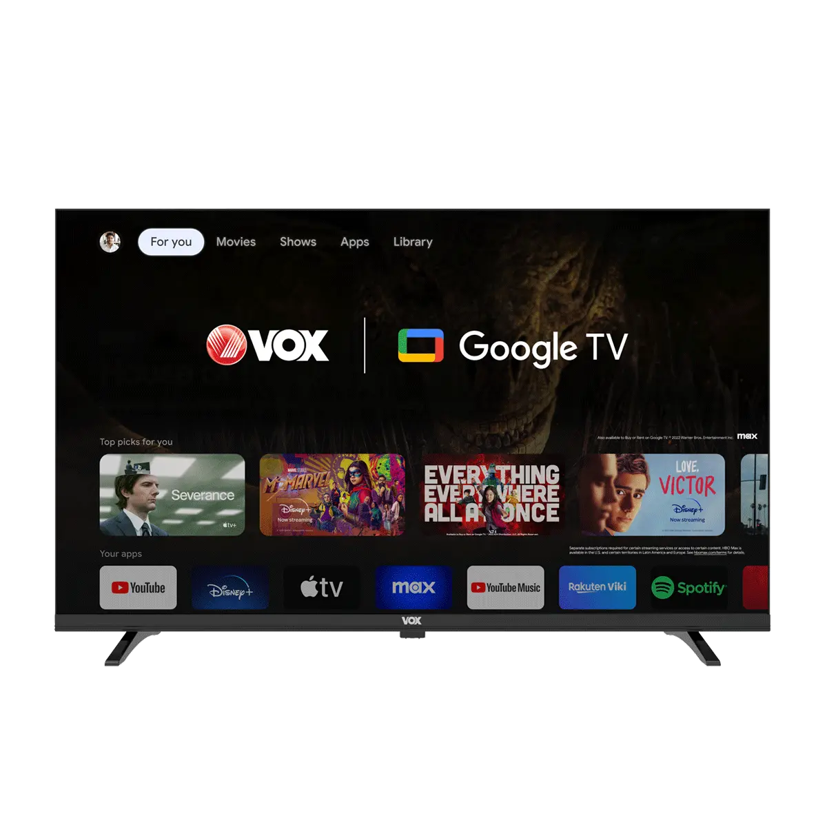 VOX Televizor 32GOH080B 32", Frameless, Google TV, LED, HD Ready, Dolby Audio, Crni