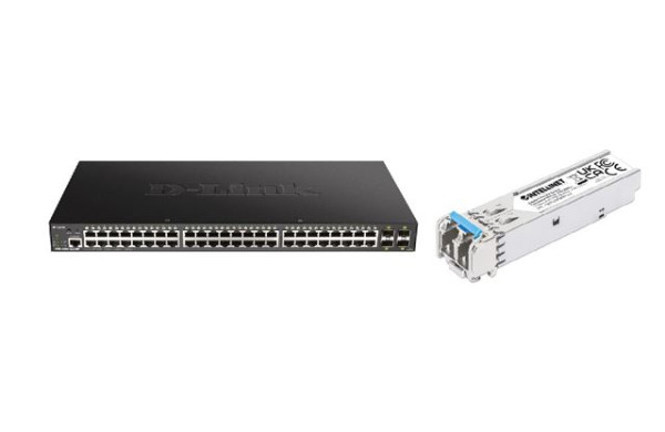 D-Link DGS-1250-52XMP E Switch + Intellinet modul SFP1Gb SM