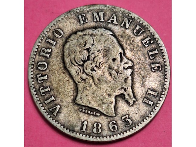 1 Lira 1863 Italija Srebro