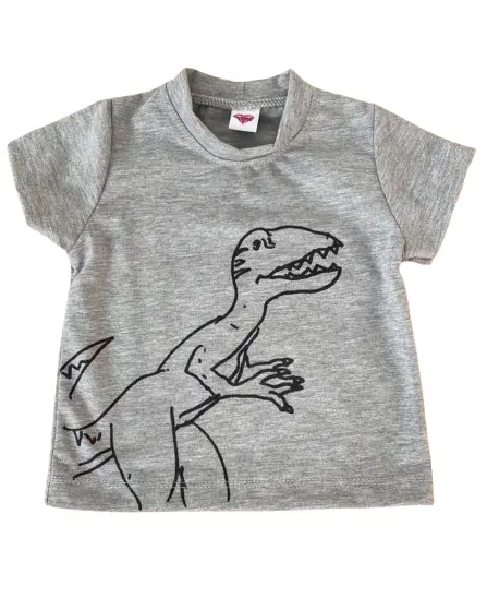 Divars Majica za dečake sa štampom Dinosaurus, Siva