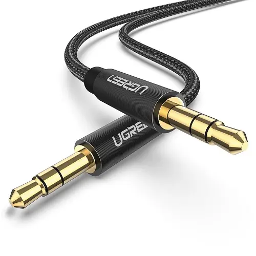 UGREEN AUX kabl 3.5mm 1m gold AV112 crni