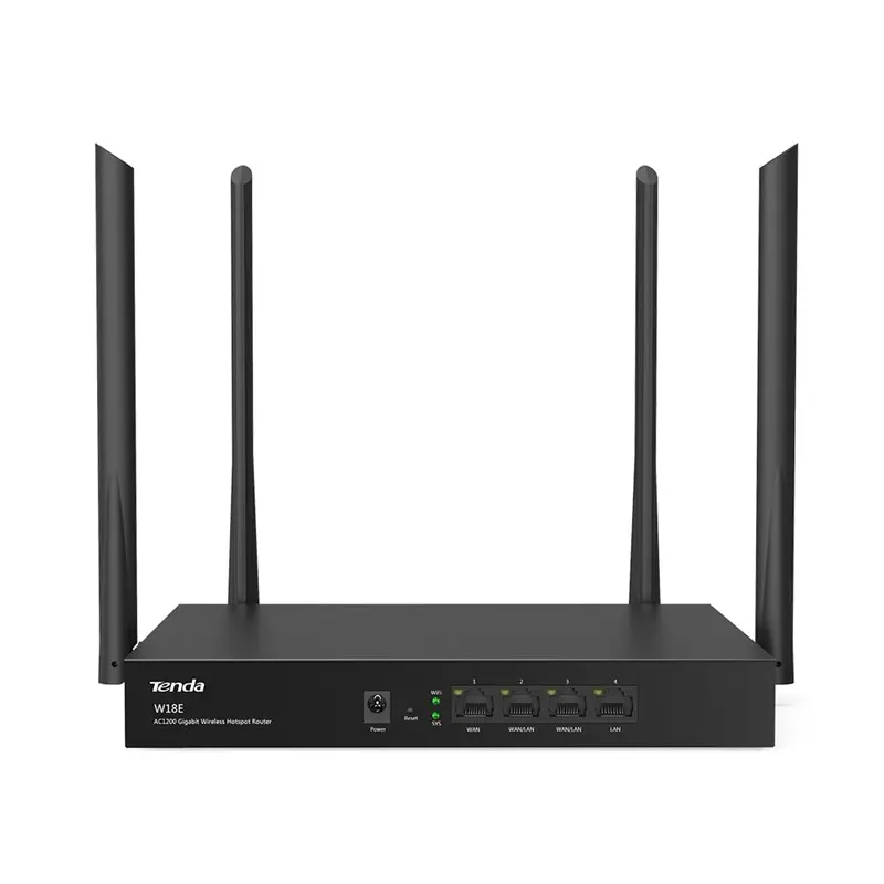 Tenda W18E bežični ruter Gigabitni ethernet Dva spektra (2,4GHz/5GHz) Crno