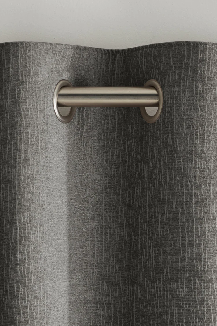 Grey Mid Heavyweight Chenille Eyelet Blackout/Thermal Curtains