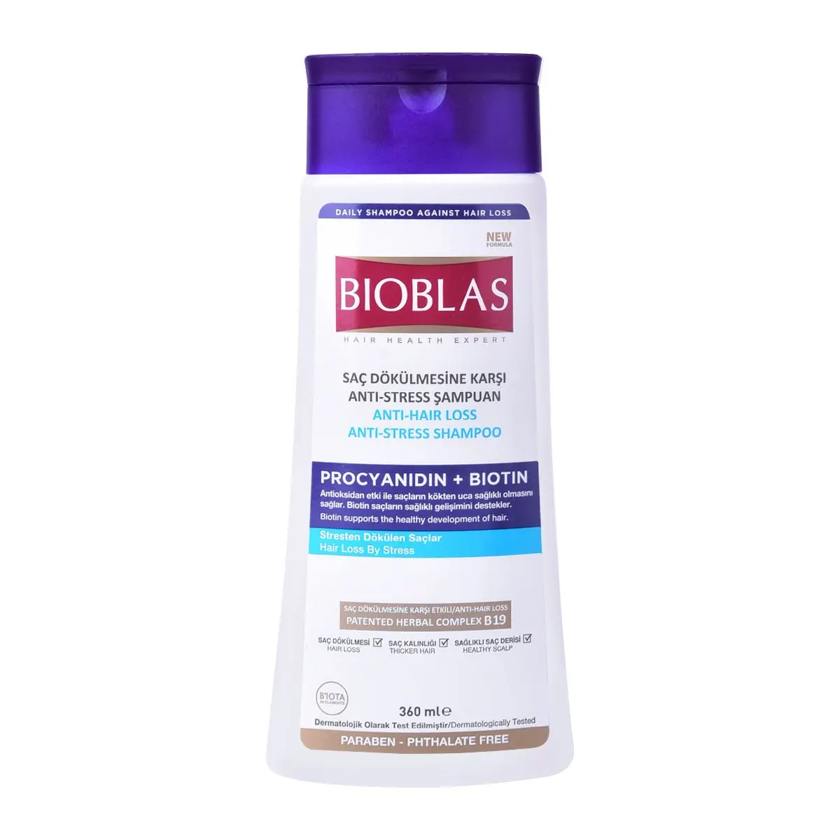 DERMA COS - BIOTA Biobalans Antistres šampon protiv opadanja kose, Procijanidin i biotin, 360 ml