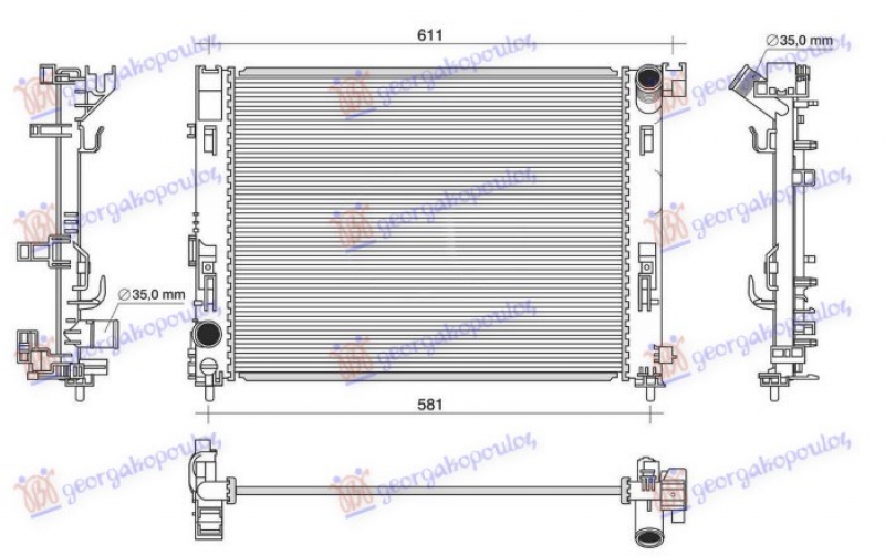 HLADNJAK MOTORA 0.9 IG-T BENZIN - 1.5 dCi DIZEL (510x395x12) (KOYO)