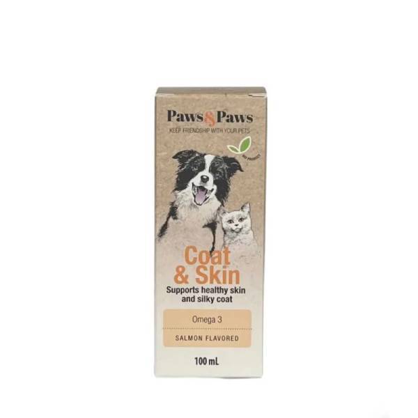 Paws&Paws Coat&Skin, Suplementi za pse, za kvalitetnije krzno i dlaku - 100 ml