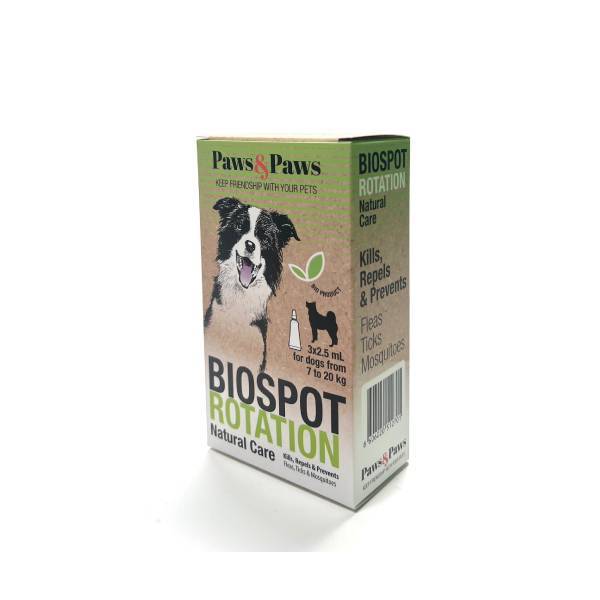 Paws&Paws Biospot Rotation Dog, Preparat za zastitu pasa od parazita - 3x1ml