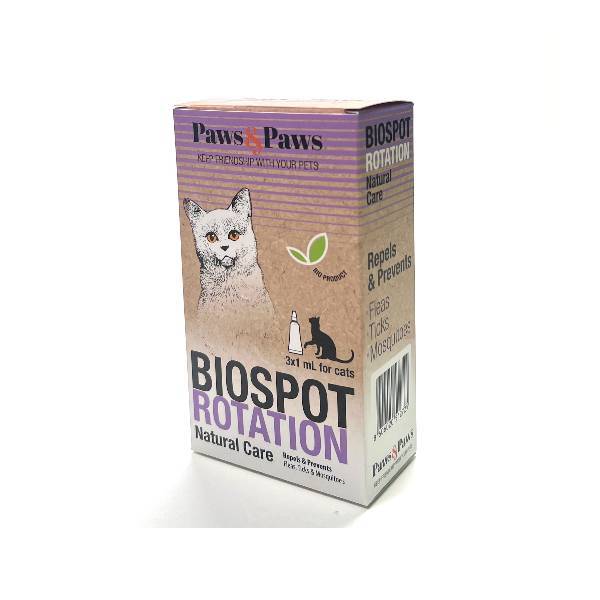 Paws&Paws Biospot Rotation Cat, Preparat za zastitu macaka od parazita - 3x1ml