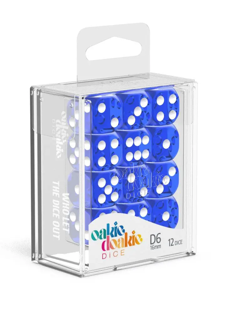 OAKIE DOAKIE DICE Kockice D6 16 mm Translucent 12 komada plave