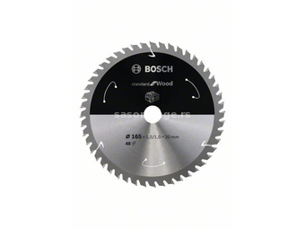 Bosch Standard for Wood list kružne testere za akumulatorske testere 165x1,5x20 T48 165x1,5x20 T4...