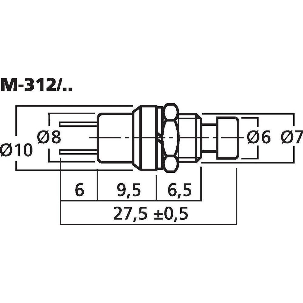 Taster mini NO plavi M7 1XA,50VDC, 0,5A