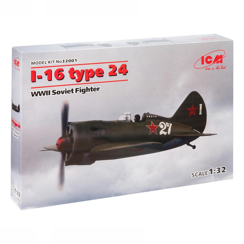 ICM Model Kit Aircraft - I-16 Type 24 WWII Soviet Fighter 1:32