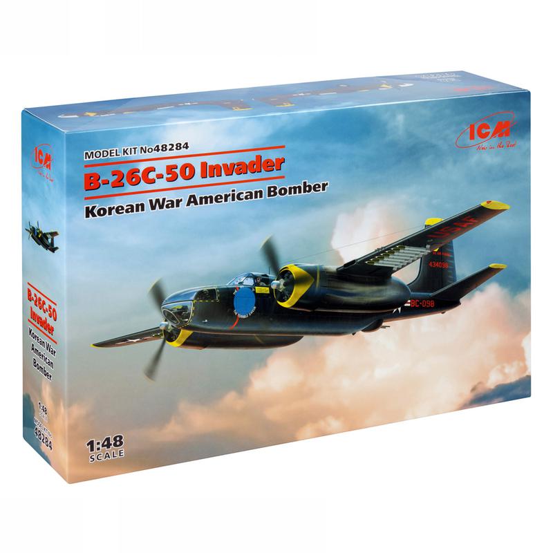 ICM Model Kit Aircraft - B-26С-50 Invader Korean War American Bomber 1:48