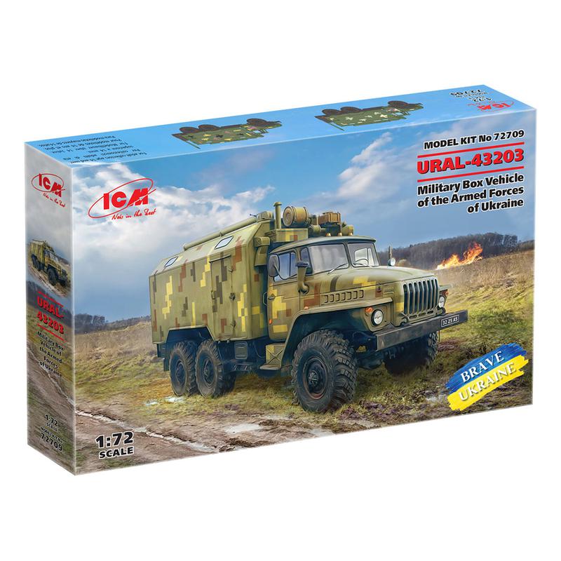 ICM Model Kit Military - URAL-43203 Military Box Vehicle Of The Armed Forces Of Ukraine 1:72