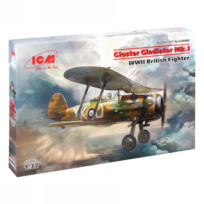 ICM Model Kit Aircraft - Gloster Gladiator Mk.I WWII British Fighter 1:32