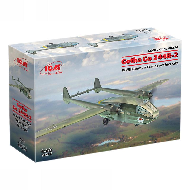 ICM Model Kit Aircraft - Gotha Go 244B-2 WWII German Transport Aircraft 1:48