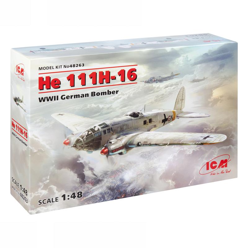 ICM Model Kit Aircraft - He 111H-16 WWII German Bomber 1:48