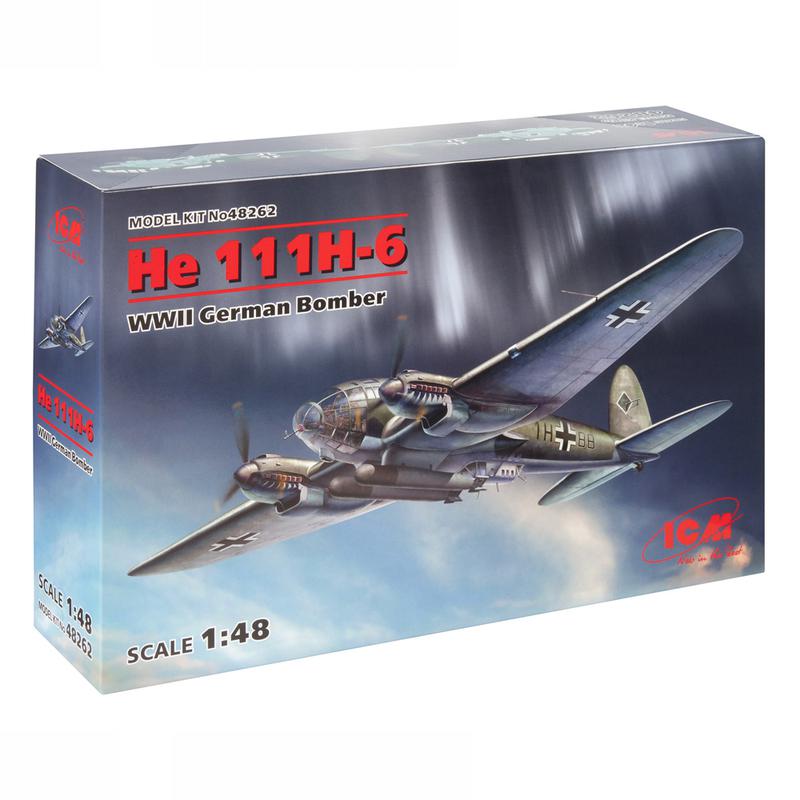 ICM Model Kit Aircraft - He 111H-6 WWII German Bomber 1:48