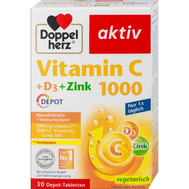 Doppelherz Vit C + D3 + Zn 30 tableta