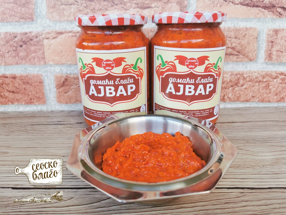 Domaći blagi ajvar od pečene paprike 720ml