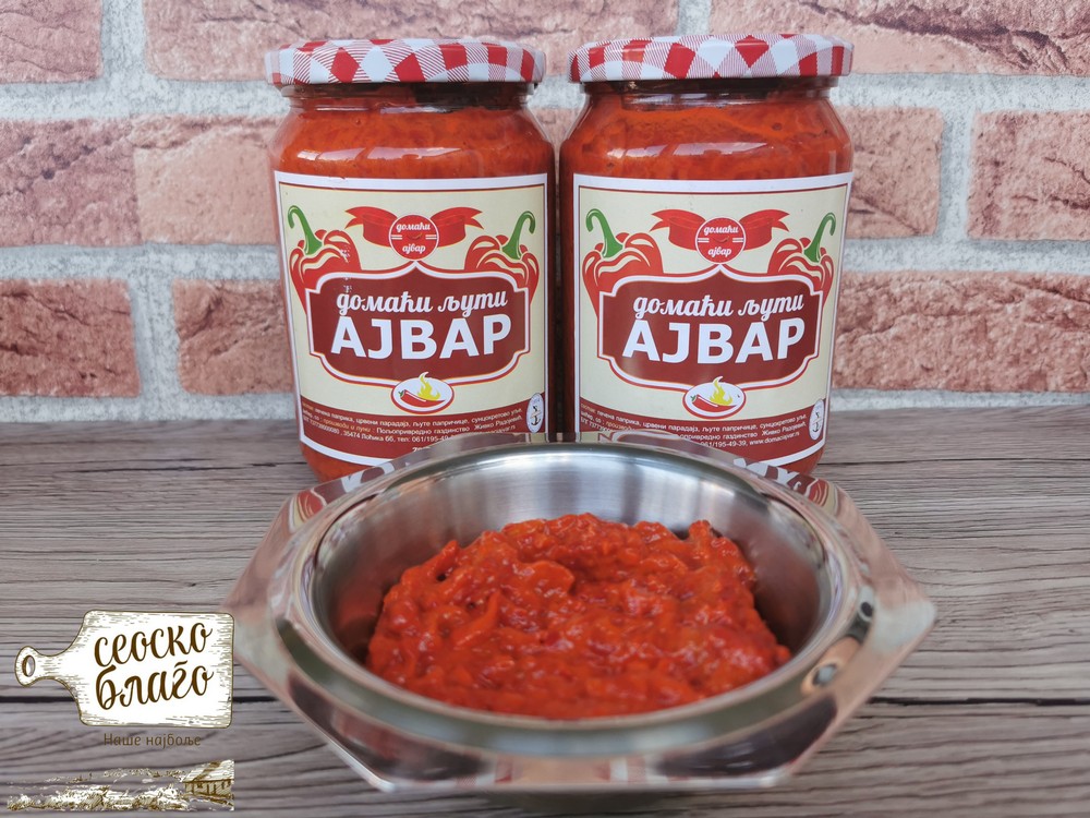 Domaći ljuti ajvar od pečene paprike 720ml