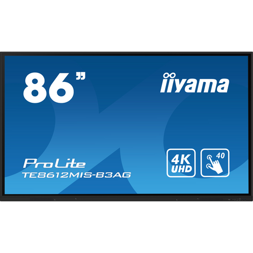 IIyama 86" iiWare10 , Android 11, 40-Points PureTouch IR with zero bonding, 3840x2160, UHD VA panel, Metal Housing, Fan-less, Speakers 2x 16W front, VGA, HDMI 3x HDMI-out, USB-C with 65W PD (front...