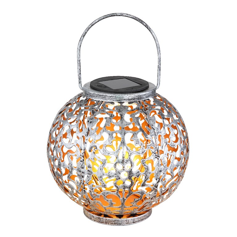 SOLARNA LAMPA METAL SREBRNA BOJA, 1XLED Globo globo-36742