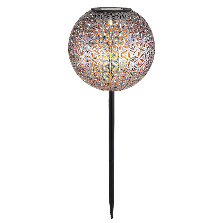 SOLARNA LAMPA METAL SREBRNA SIVA, 1XLED Globo globo-33628