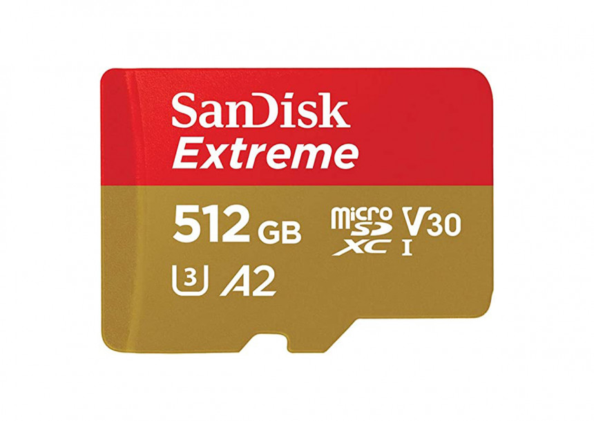 Sandisk sdxc 512gb extreme micro 190mb/s uhs-i class10 u3 v30+ad