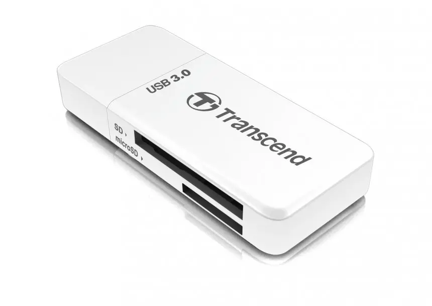 Card reader, Mini F5, USB3.0, SD/MicroSD SDHC/SDXC/UHS-I, White