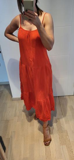 H&M haljina coral boja